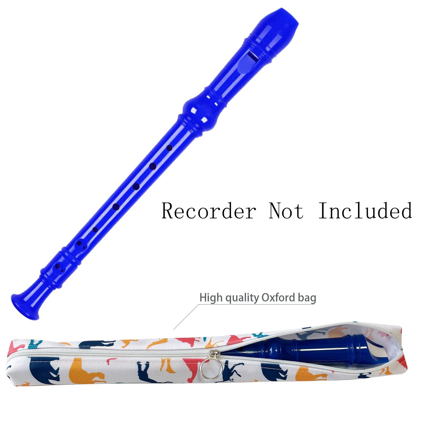 Recorder Gift Bag Flute Storage Case Bag, Portable Oxford Fabric White Vertical Flute Case for Recorders