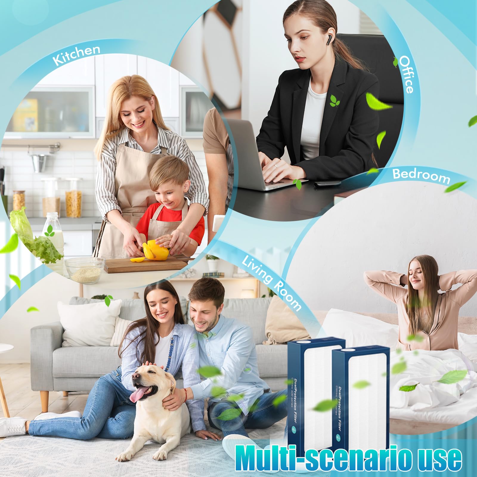 Upgraded Classic 400 Series Replacement Filter-Compatible with Blueair 400 Series Air Purifier Particle Filter Replacement, Part # 480i, 402, 403, 405, 410,455EB, 450E Replacement Filter-2PACK