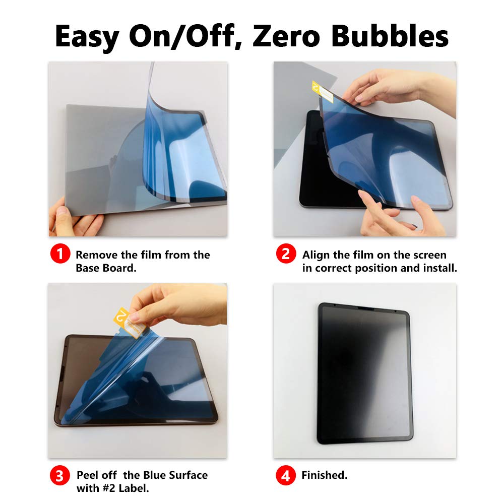 Removable Paper Feels Texture for iPad Air 4 (10.9 inch, 2020) / iPad Pro 11 inch Screen Protector(2021, 2020 & 2018 Models), Reusable iPad pro 11 Matte PET Film Draw/Write/Sketch/Feel Like on Paper