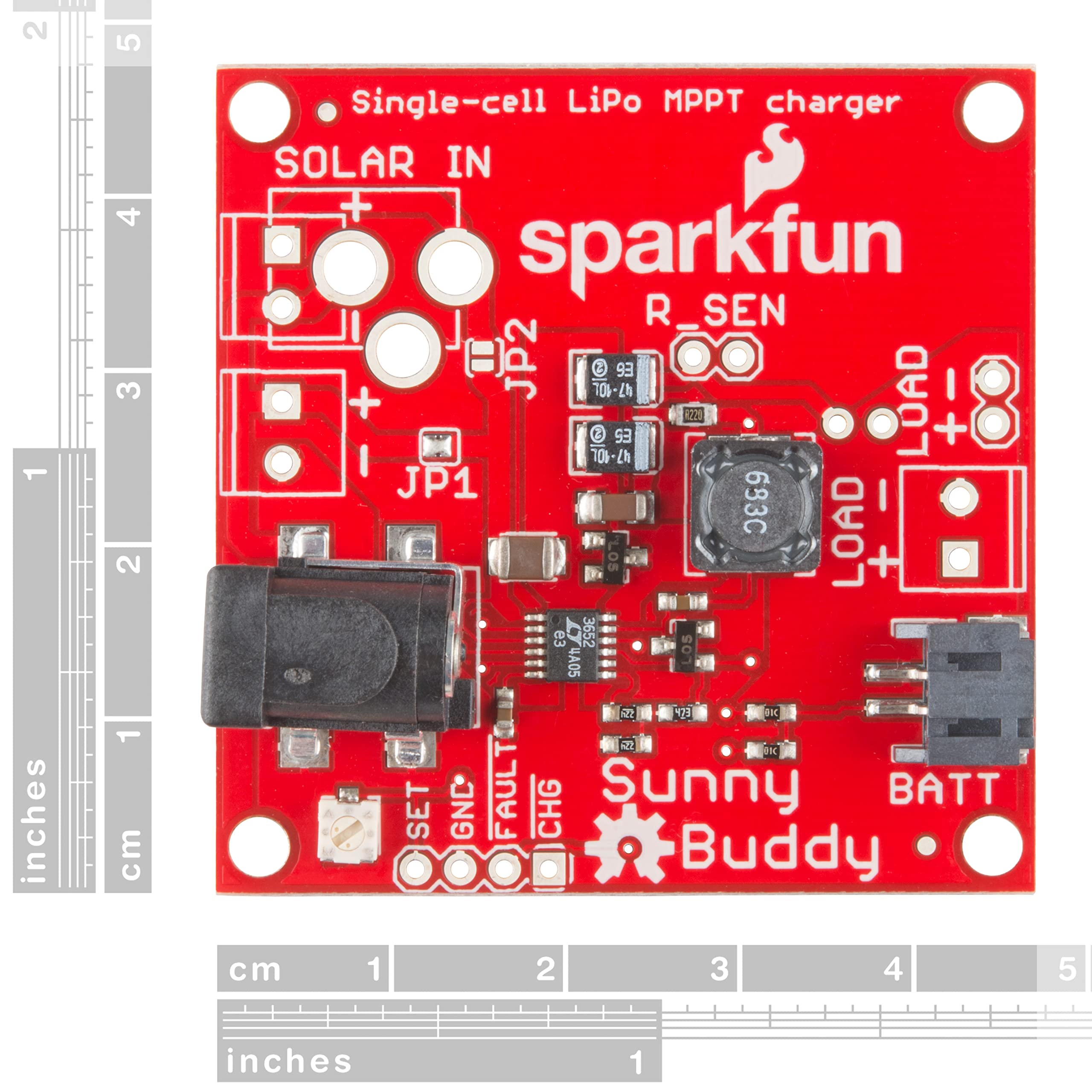SparkFun Sunny Buddy - MPPT Solar Charger (MPPT) Solar Charger for Single-Cell LiPo Batteries LT3652 Power Tracking 2A Battery Charging Circuit