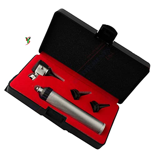 Yamu Otoscope - Ear Scope with Light, Ear Infection Detector, Pocket Size, in 10+ Colors! (Large, Silver)