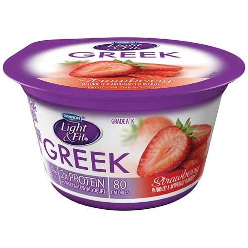 Light and Fit Strawberry Greek Nonfat Yogurt, 5.3 Ounce -- 12 per case.