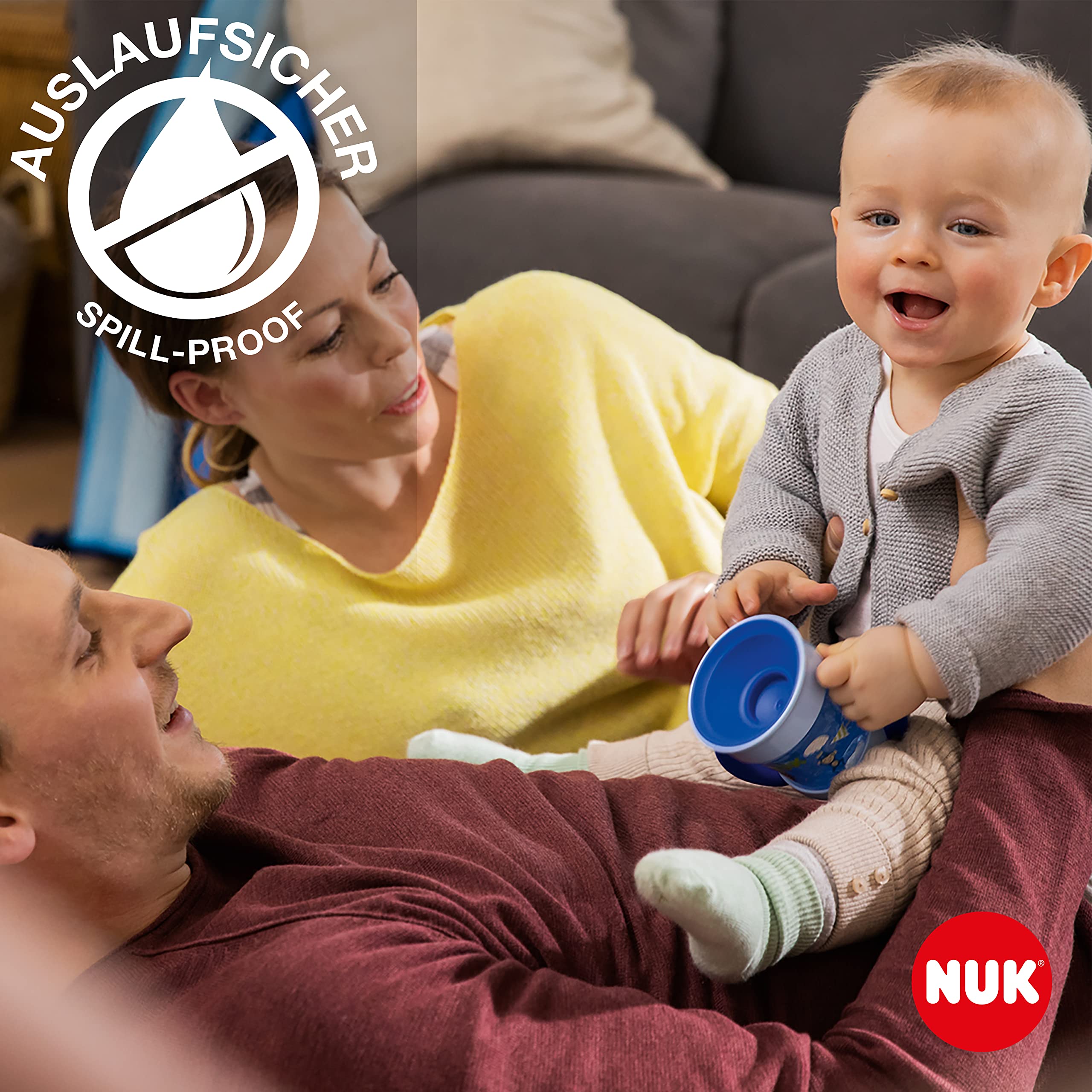 NUK Mini Magic Cup learning mug | 360 ° drinking rim | 160ml | leakproof | BPA free | 6+ months | turquoise