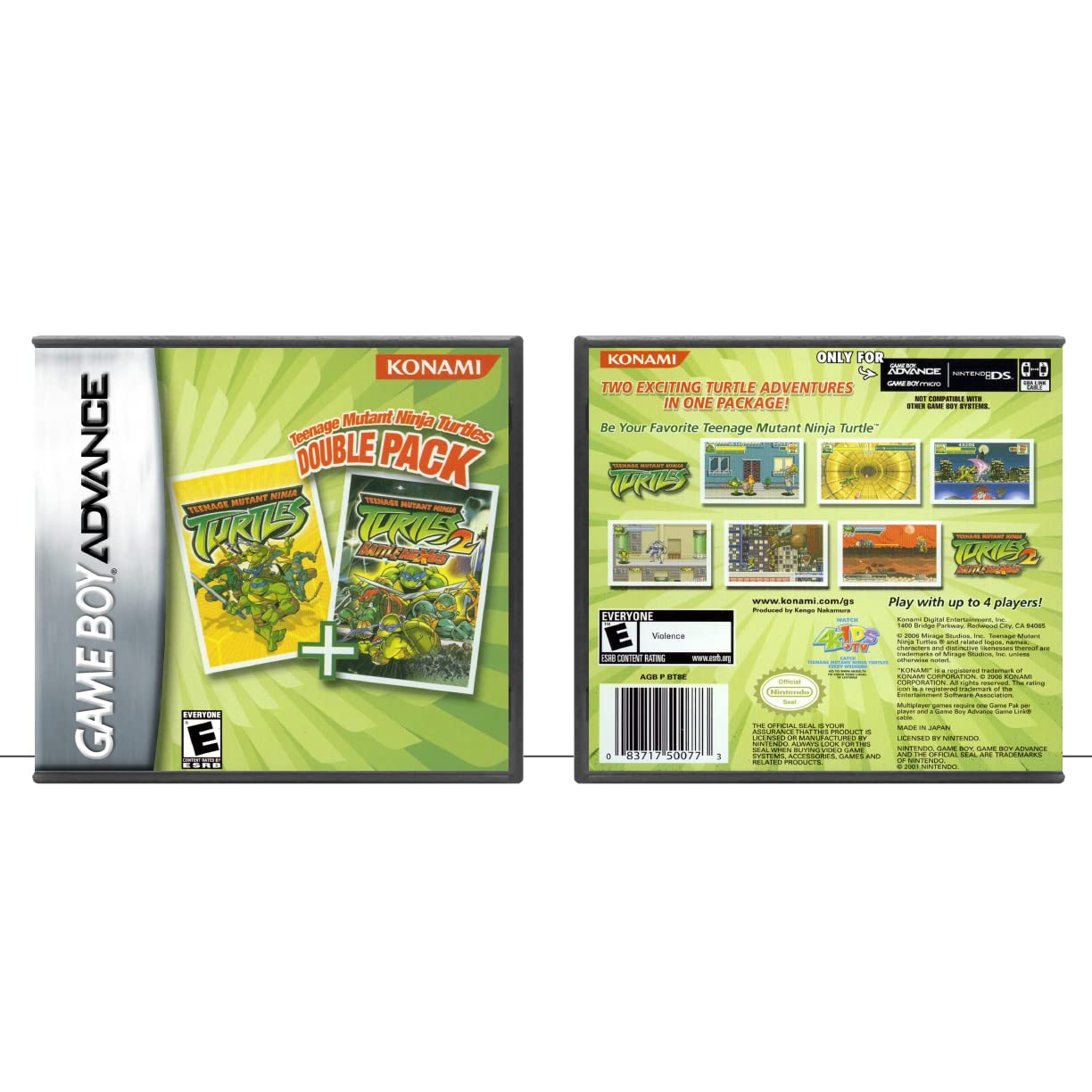Teenage Mutant Ninja Turtles Double Pack | (GBA) Game Boy Advance - Game Case Only - No Game