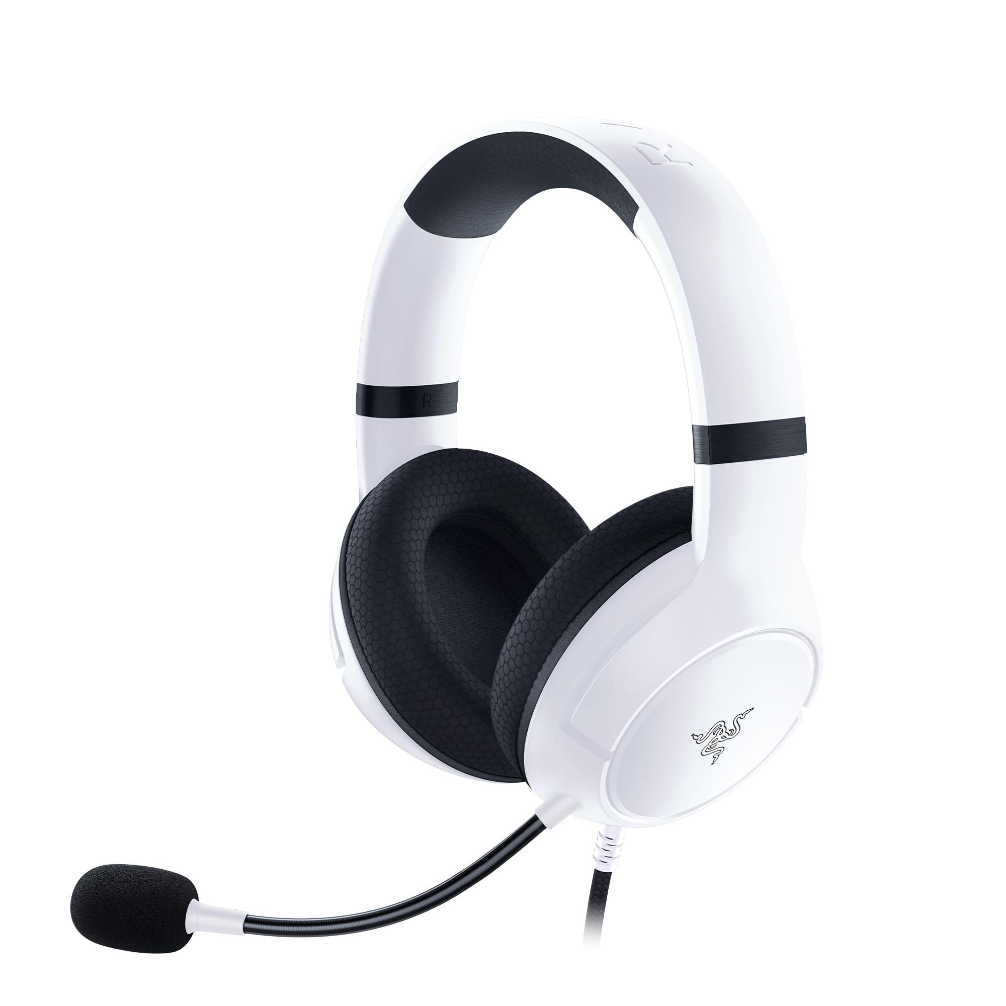 Razer Kaira X Wired Headset for Xbox Series X|S, Xbox One, PC, Mac & Mobile Devices: TriForce 50mm Drivers - HyperClear Cardioid Mic - Flowknit Memory Foam Ear Cushions - On-Headset Controls - White