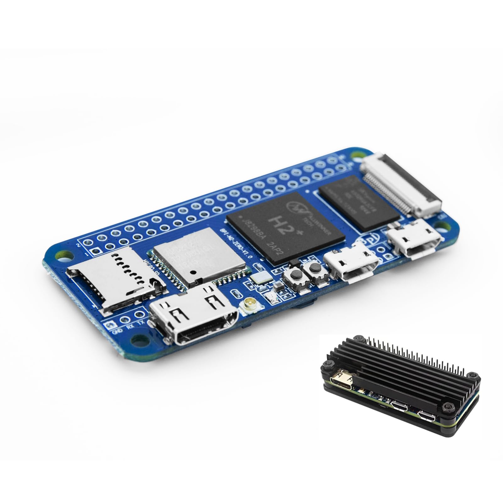 youyeetoo Banana pi M2 Zero Open Source Singal Board Computer, 512MB SDRAM Mini HDMI onboard WiFi (AP6212) & Bluetooth, Support Raspbian Android Armbian RetroPie Ubuntu (Metal Case Bundle)