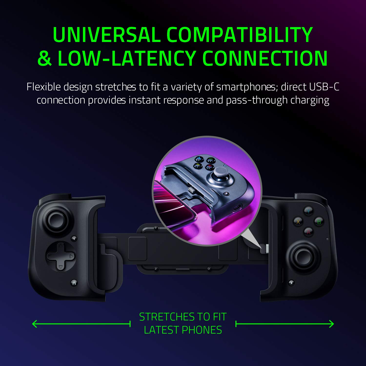 Razer New Hammerhead True Wireless (2nd Gen) Bluetooth Gaming Earbuds, Classic Black & Kishi Universal Gaming Controller for Andriod