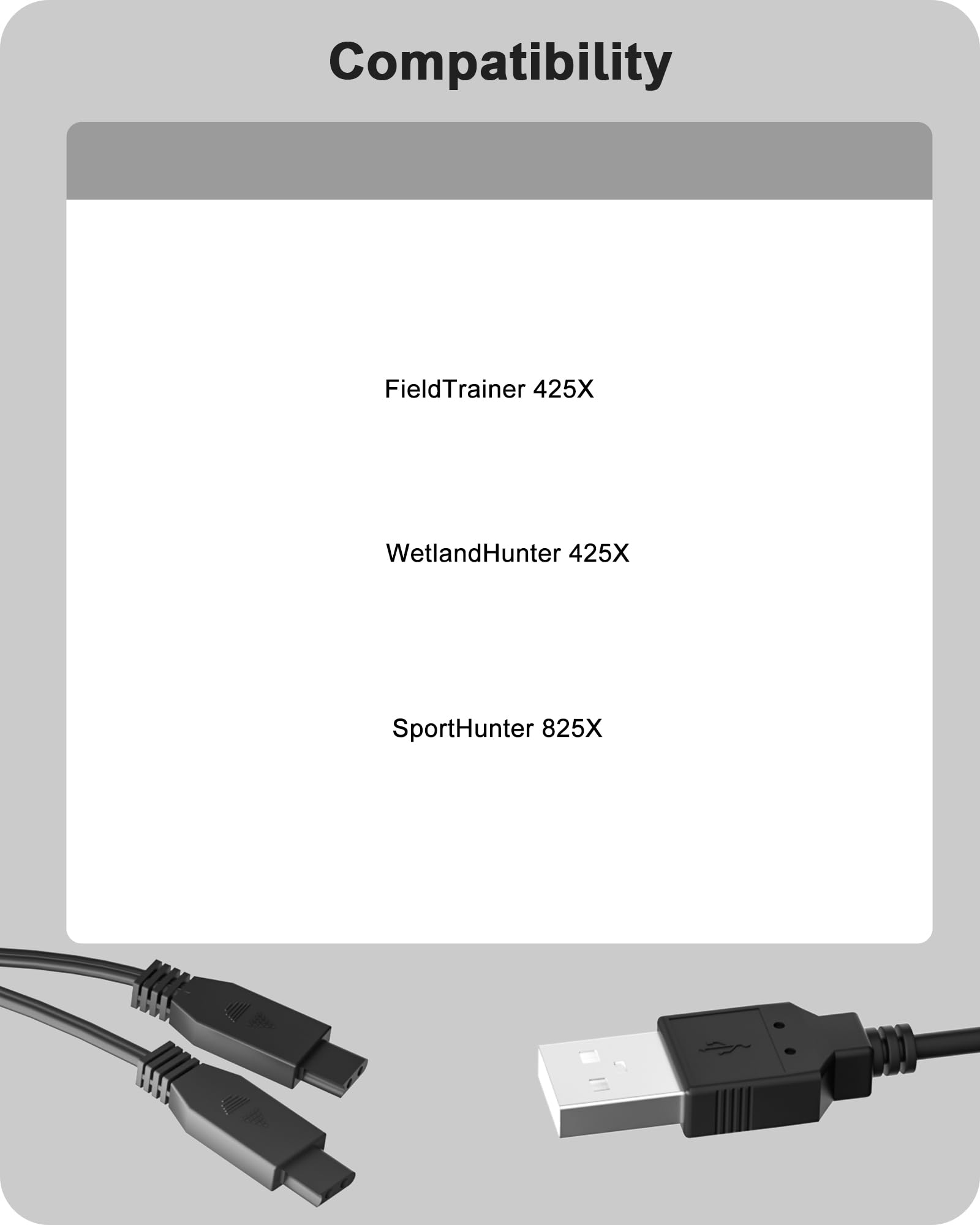 VHBW USB Charger Replacement for Sportdog SD-425, SD-425S, SD-425CAMO, and SD-825 Shock Collar Charging Adaptor