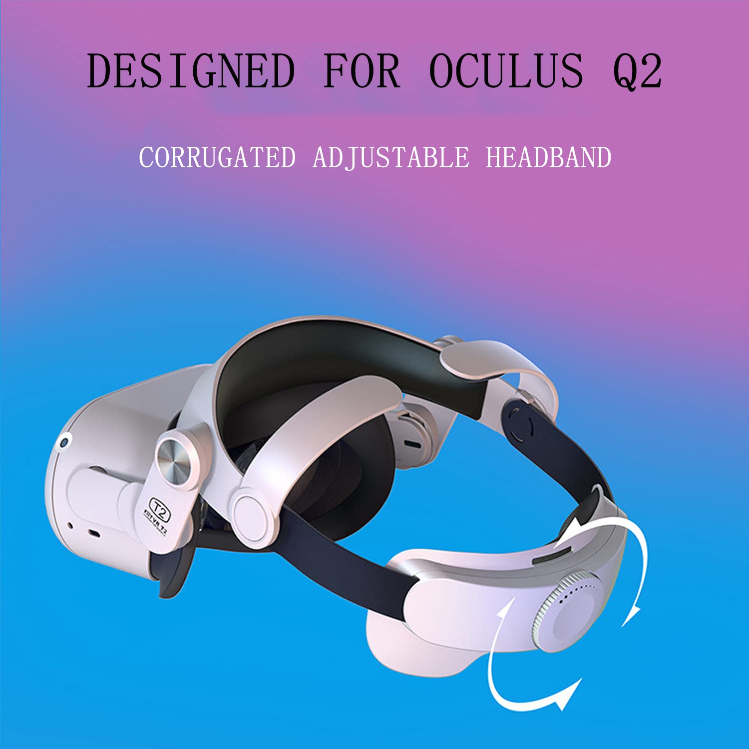 Replacement Oculus Quest 2 Head Strap, VR Elite Head Strap for Meta Quest 2, Adjustable Comfortable VR Masks Sweat Band