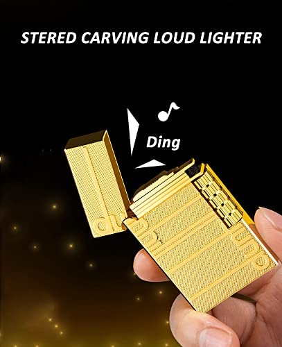 Lighters Soft Flame Lighter Traditional Flame Cigar Lighter with Adjustable Flame Dial Vertical Ignition Roller Good for Gift Outdoor Camping Hiking Fishing Grill Adventure Candle