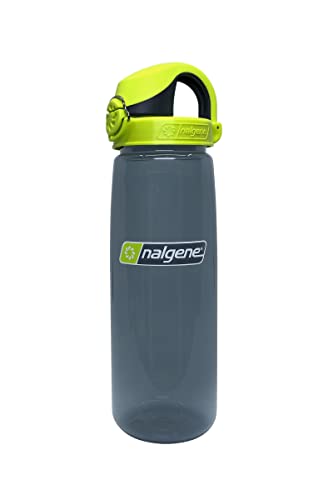 Nalgene Sustain Tritan BPA-Free On The Fly Water Bottle Made with Material Derived from 50% Plastic Waste, 24 OZ, Charcoal with Lime, 24oz