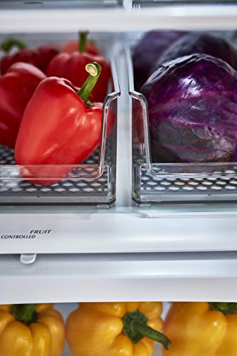 Spectrum Diversified Hexa in-Fridge Large Refrigerator Bin for Storage and Organization of Fruit Vegetables Produce and More, 15 x 6 x 4.25, Clear/Dark Gray