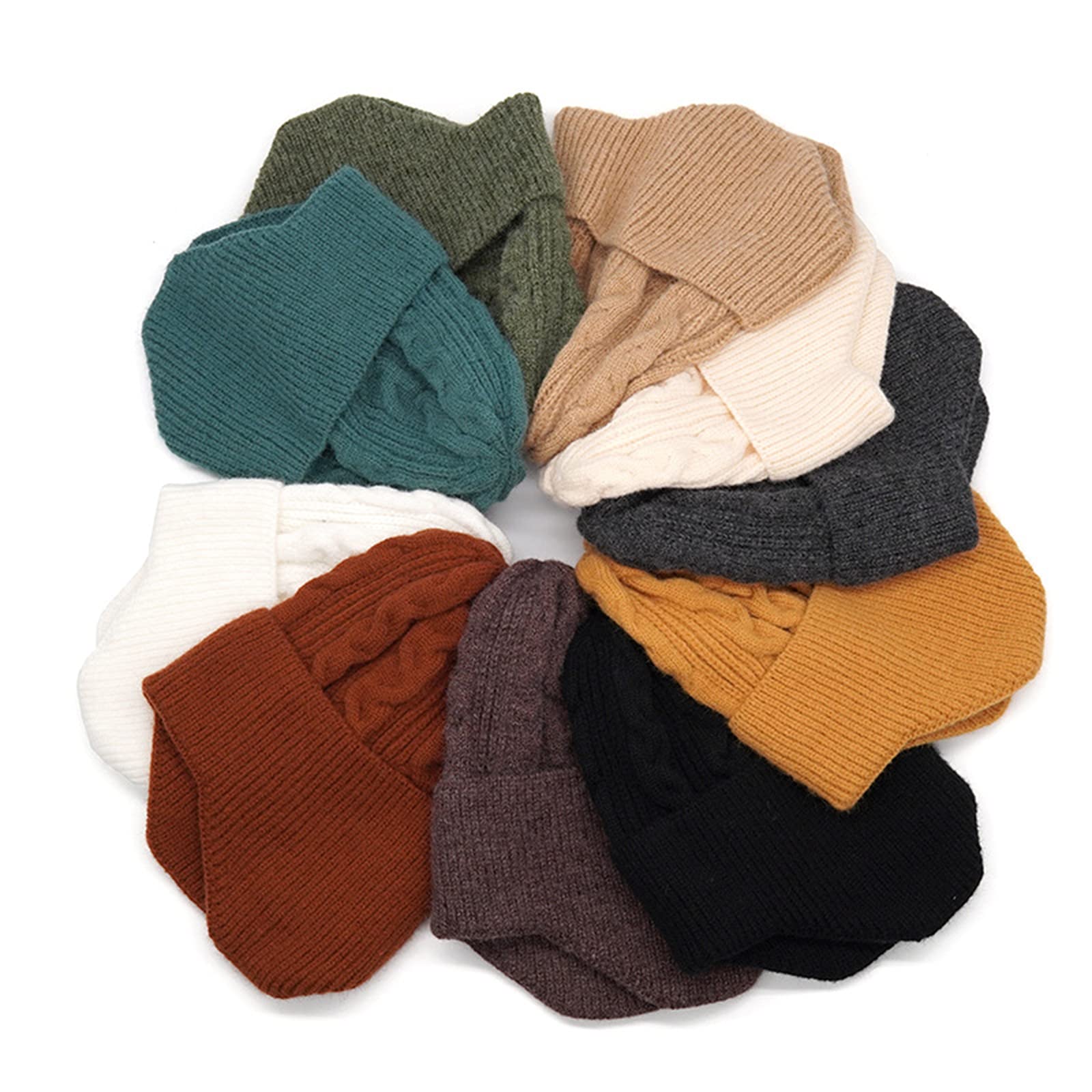 Muryobao Womens Winter Beanie Hat Slouchy Knit Hats Soft Warm Ski Skull Cap with Ear Flaps Black