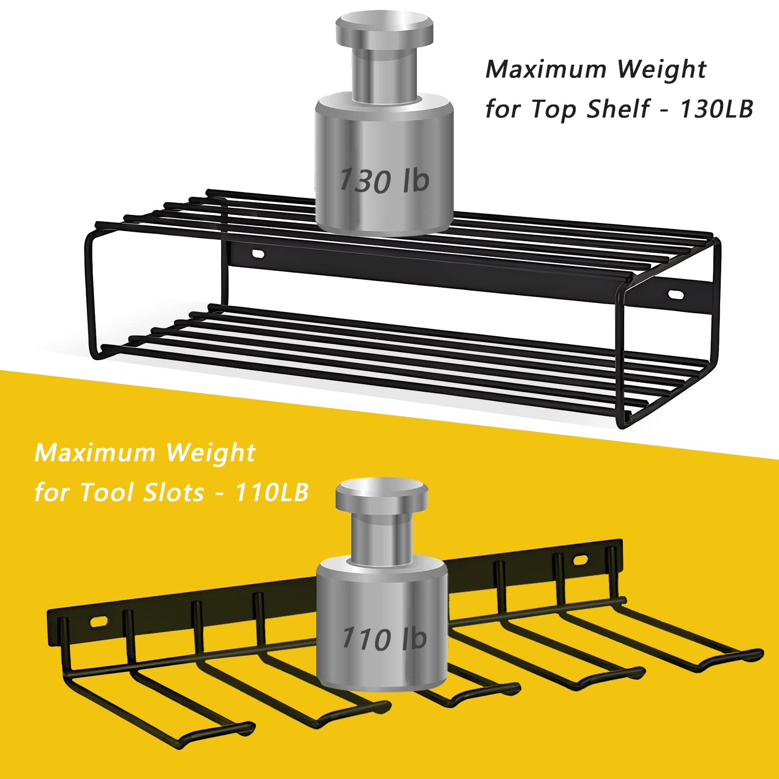 VIBRATITE Power Tool Organizer, 3 Layes Tool Storage Organizer Holder, Drill Holder Wall Mount, Heavy Duty Metal Power Tool Storage Rack for Garage, Workshop, Warehouse