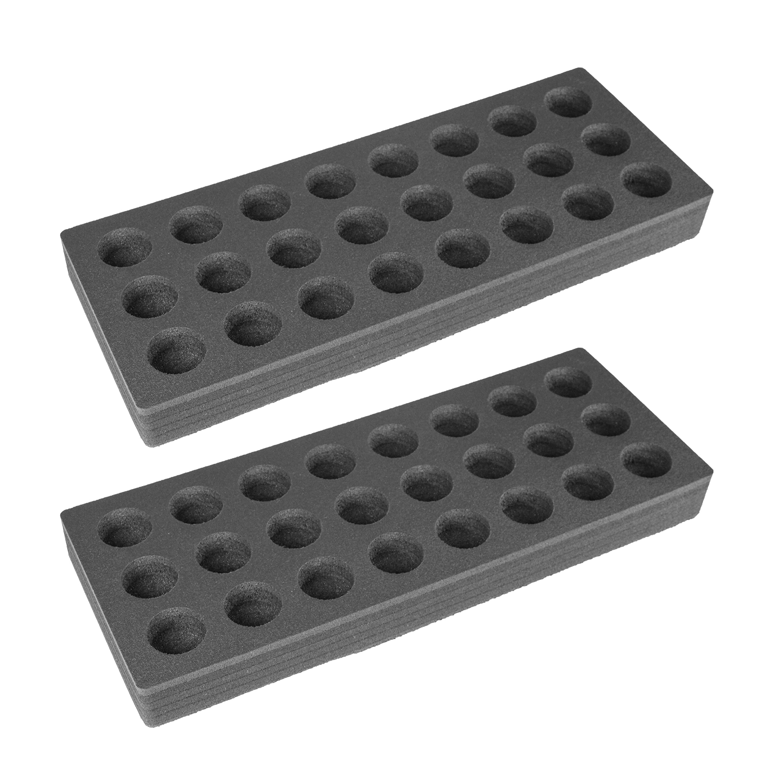 Polar Whale 2 Coffee Espresso Capsule Drawer Organizer Tray Inserts Compatible with Dolce Gusto for Kitchen Home Office Waterproof Washable Black Foam 24 Compartment 7.75 x 20 Inches