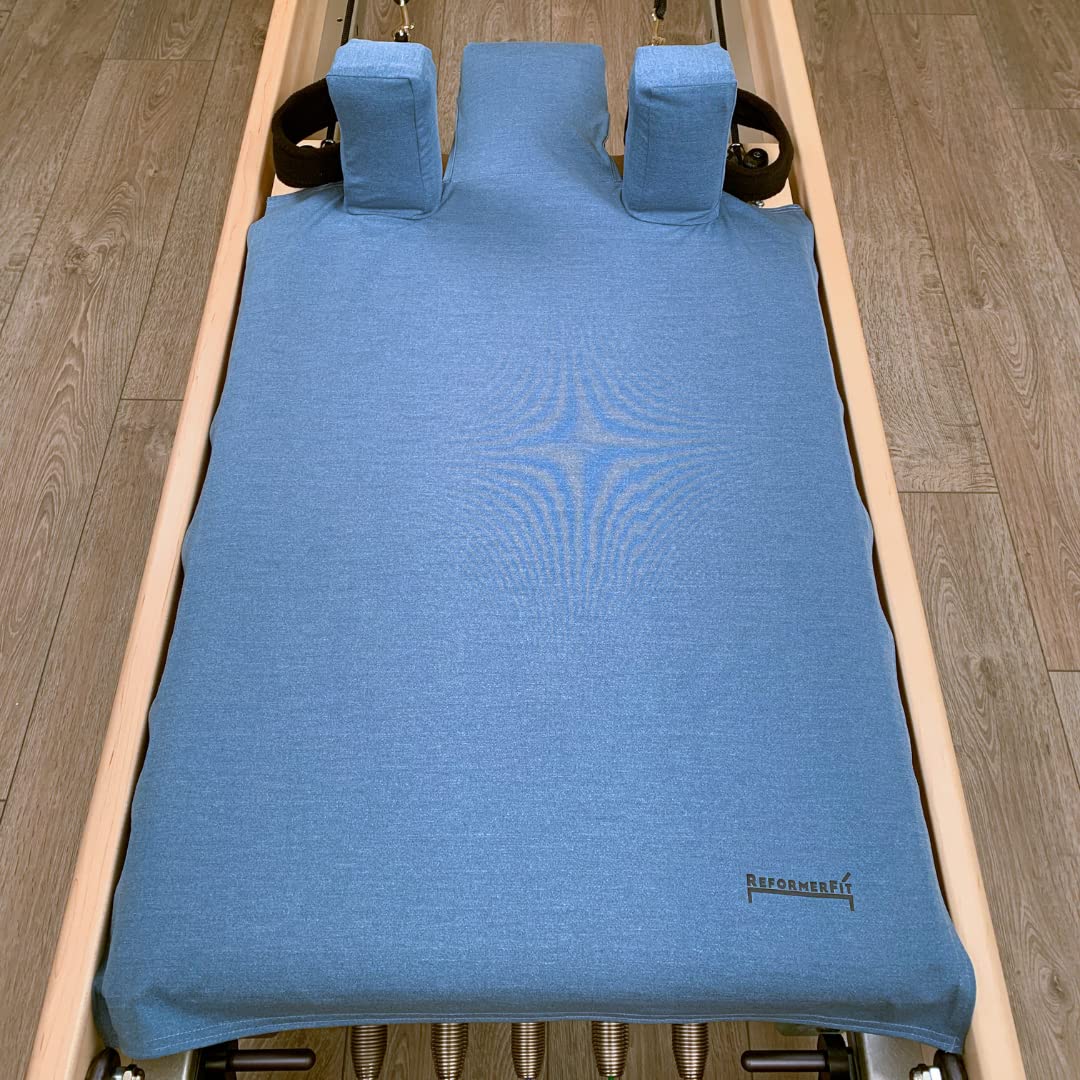 ReformerFit Pilates Towel/Cover with Total Coverage for Reformer - The Studio - Flat End (True Blue Denim)