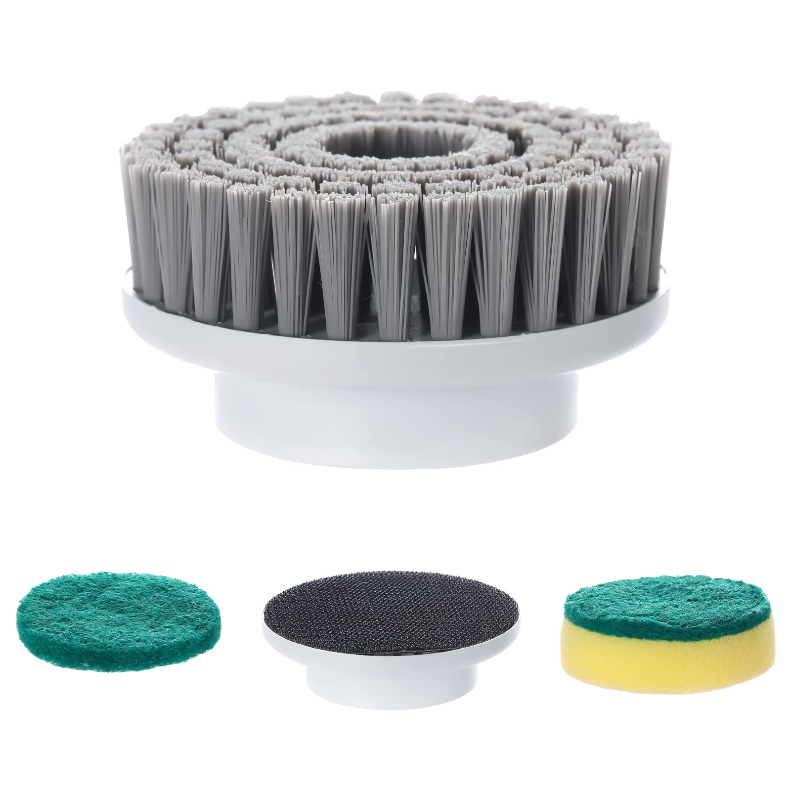 ZaneForest S1 3PCS Replacement Brush Heads Attachments Set for Bathroom Cleaning Brush,Electric Spin Scrubber,Dome Brush,Flat Brush,Cloth Brush