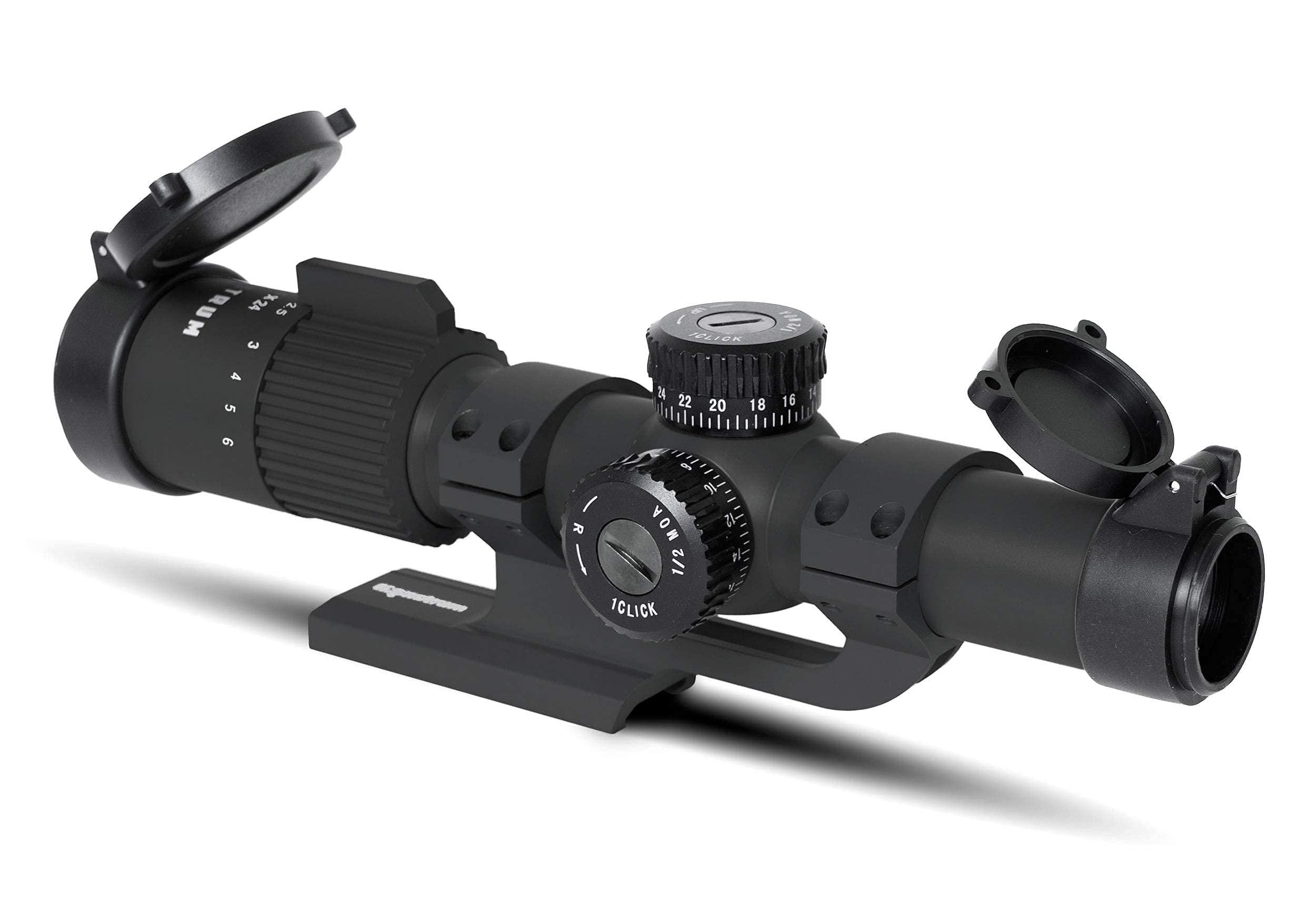 Monstrum Alpha Series 1-6x24 First Focal Plane FFP Rifle Scope | ZR300 H-Series Offset Scope Mount | Bundle