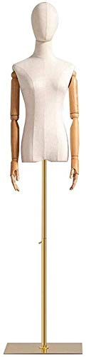 Mannequin Torso Mannequin Dress Form Torso Apparel Jewelry Display Stand Female Tailors Dummy Dressmakers Dummies Fashion Torso Body Display Bust with Solid Wood Arm Rota