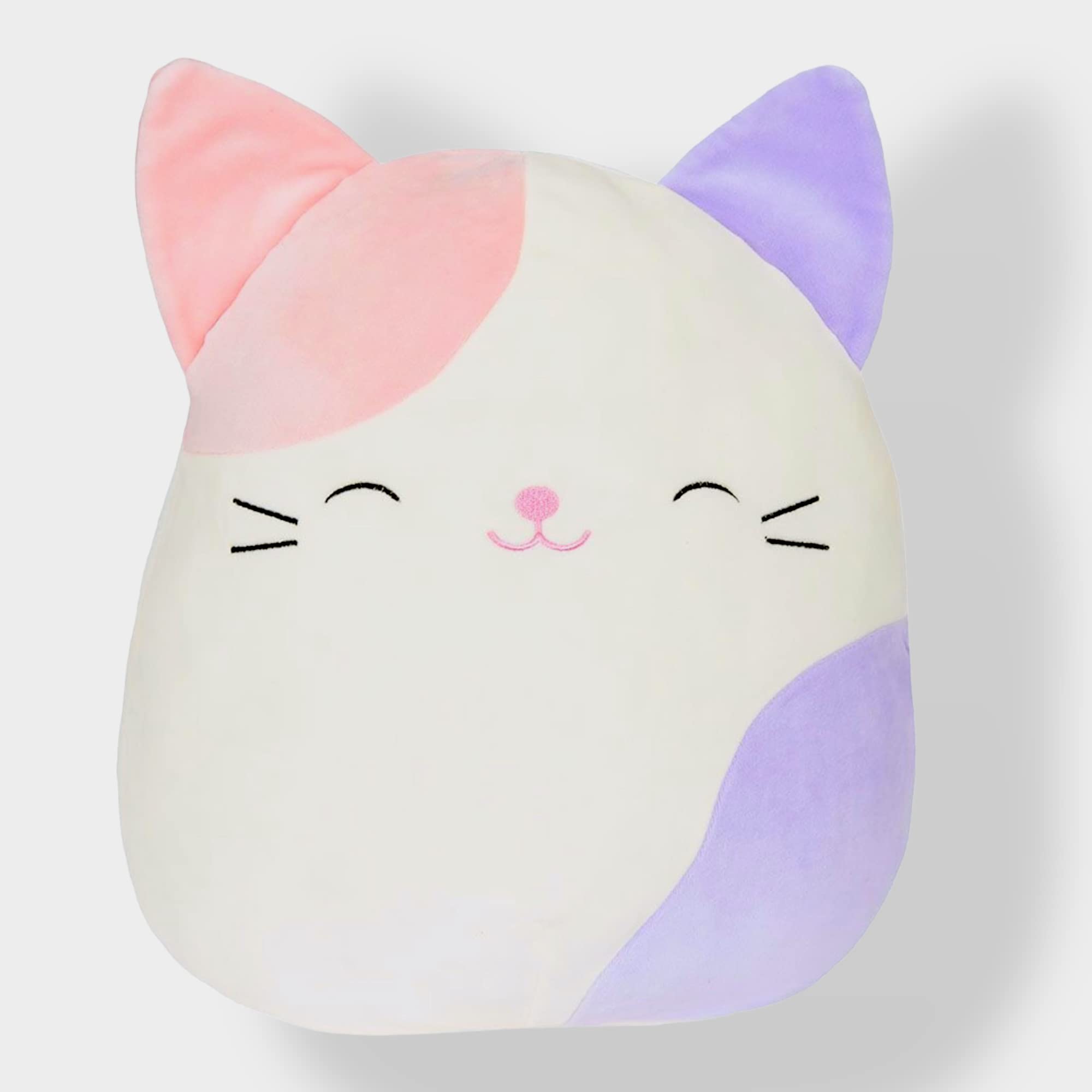Squishmallows 11 Inch Carlota Calico Cat Plush - White with Purple and Pink Parches - Summer Squad Stuffed Animal Plush