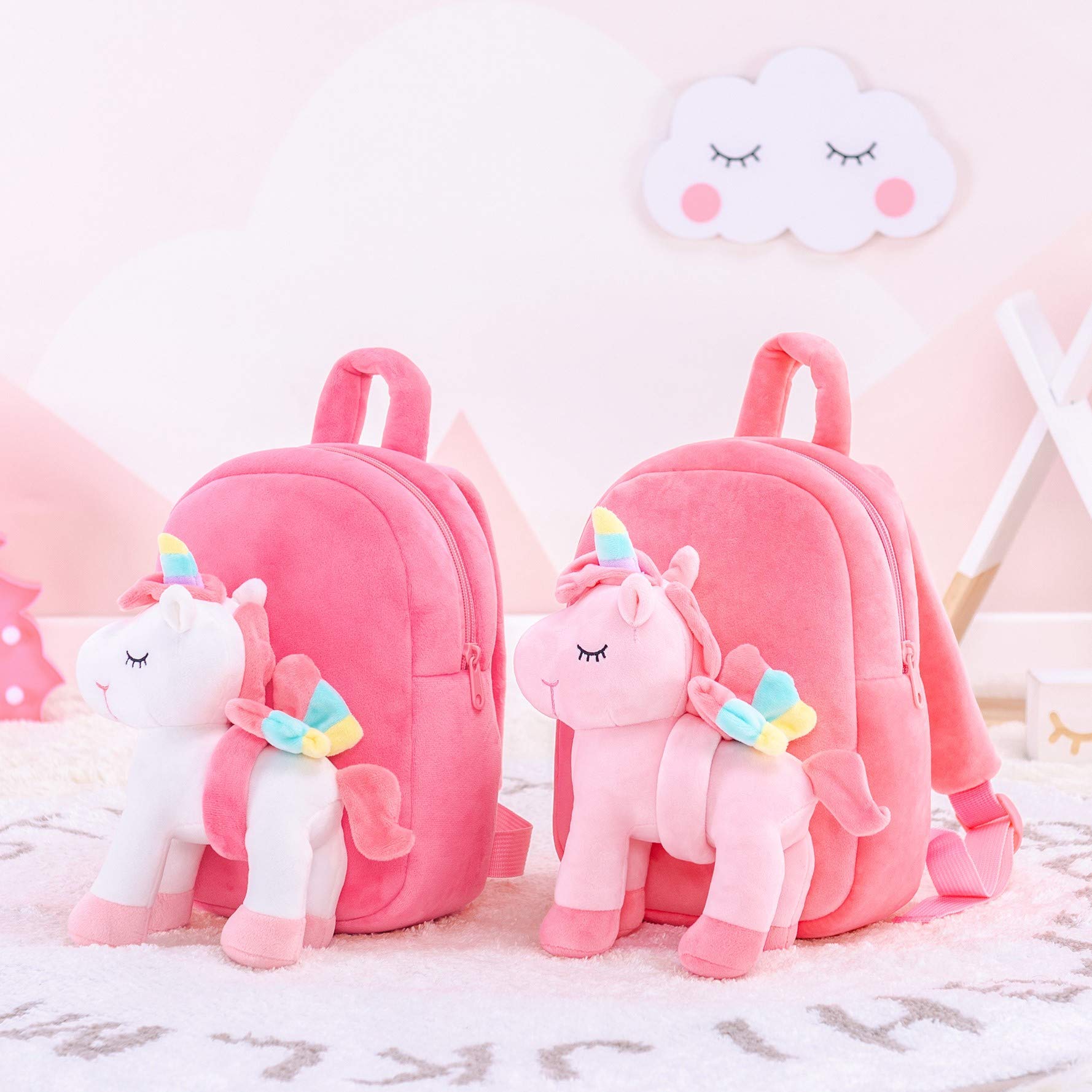 Lazada Toddler Backpack for Girls Kitty Animal Kids Plush Backpacks Cat Brown Age 3+