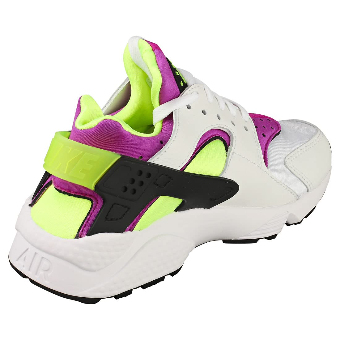 Nike womens Air Huarache Utility, White/Neon Yellow/Magenta, 8
