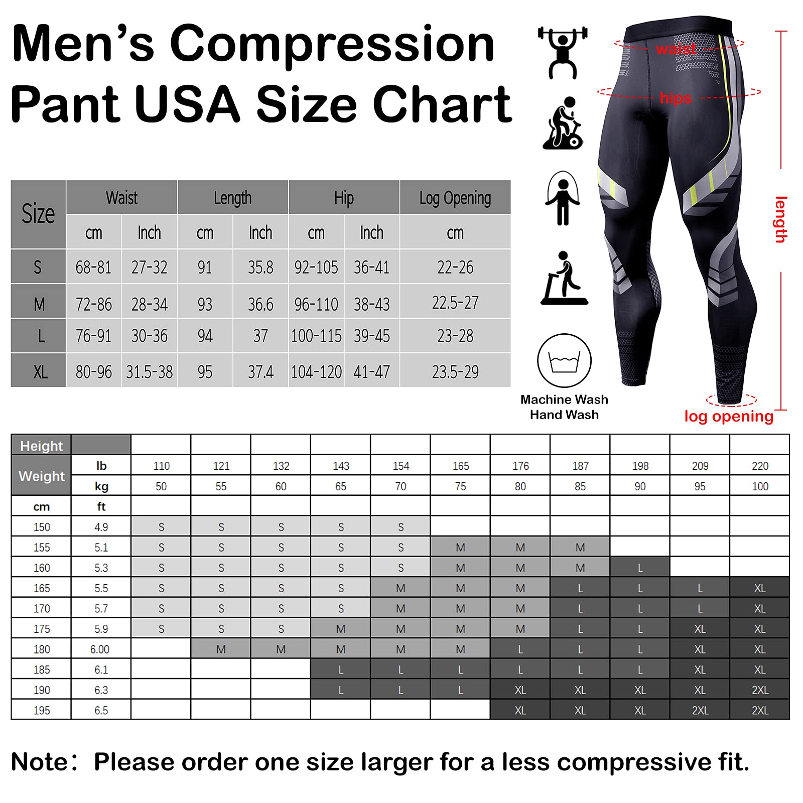OEBLD Compression Pants Men UV Blocking Running Tights 1 or 2 Pack Gym Yoga Leggings for Athletic Workout