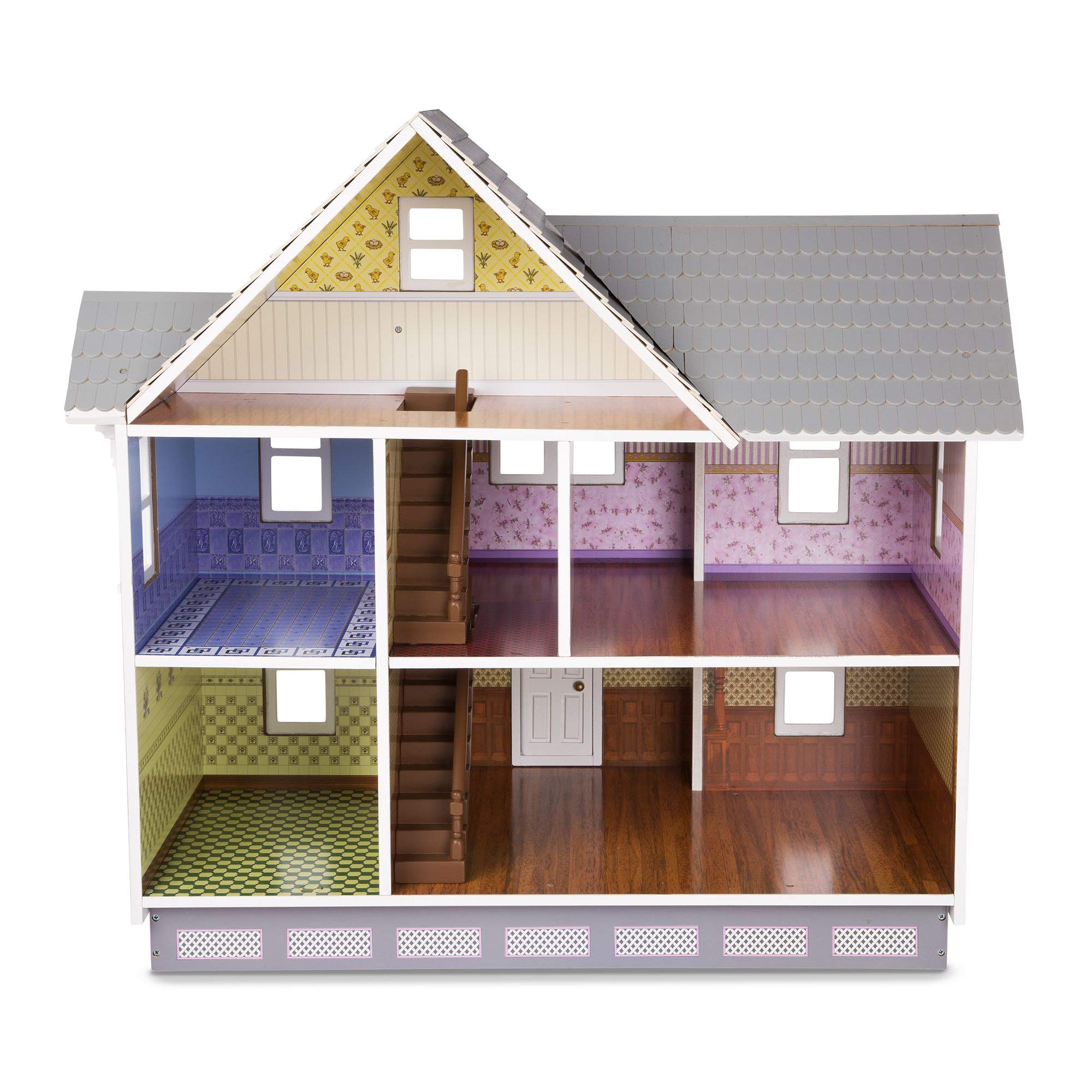Melissa & Doug Classic Heirloom Victorian Wooden Dollhouse [White]