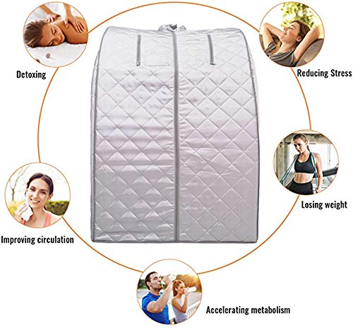 ZONEMEL Portable Steam Sauna,at Home Full Body 1 Person Spa Tent, 2L Steamer with Remote Control, Herbal Box Included(US Plug, L 32βX W 28βX H 39β)