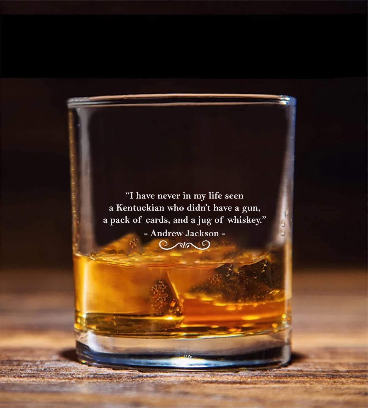 QPTADesignGift Andrew Jackson Quote Whiskey Glass - Whiskey Glass Etched - Whiskey Quotes - Funny Birthday Gift - Fathers Day Glass - Funny Birthday Gift
