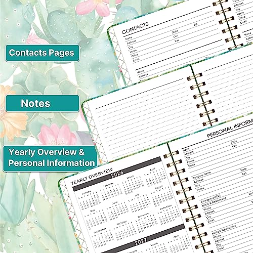 Monthly Planner 2024-2026 - Mar.2024 - Dec.2026, Planner 2024-2025, 2-Year Planner, 6.3" x 8.4", 24-Month Planner 2024-2025 with Double-Side Pocket + Hardcover - Cactus