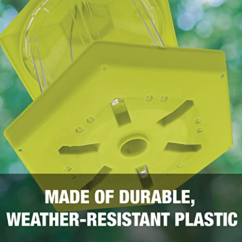 Sun Joe SJ-WBFX-GRN Wild Bird Hanging Feeder, w/Roof and Hexagonal Shape, for Outdoor Garden & Yard Decoration, 2.15 Lbs Bird Seed & Nut Capacity