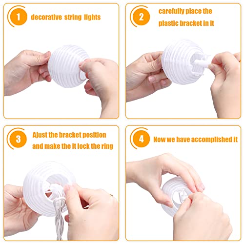 Vigdur Lantern - String Lights Waterproof Connectable Nylon Hanging Lantern String Lights Plug in White Decorative Lights for Patio Wedding Party Bedroom Indoor Outdoor Use,9.84FT