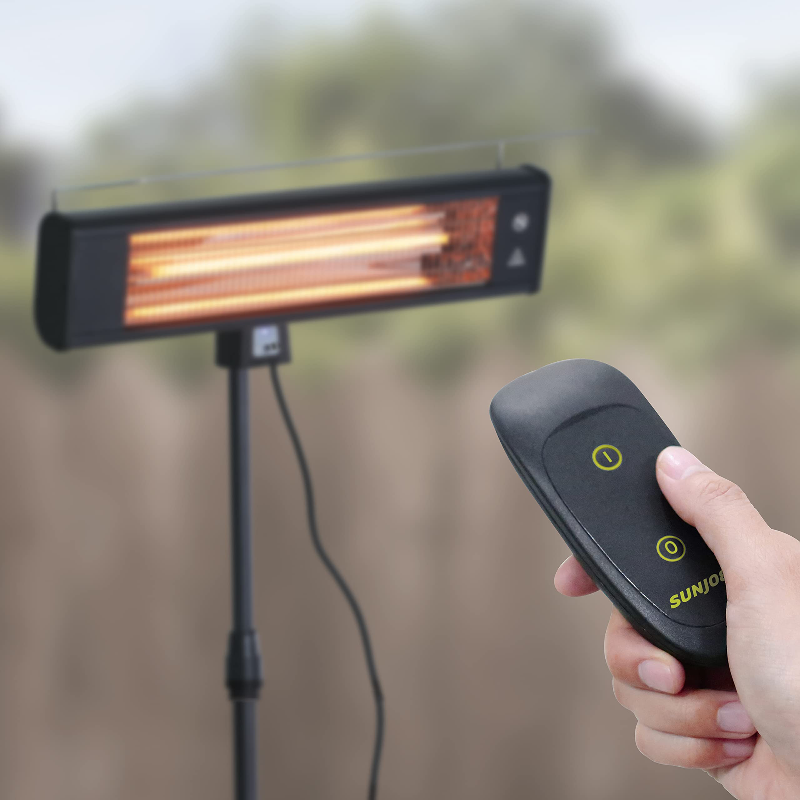 Sun Joe SJPH1500E-P2 5118 BTU Remote Controlled Water-Resistant Electric Indoor/Outdoor Patio Infrared Heater w/Wall Mount Bracket