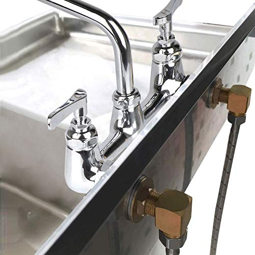 Wall Mount Faucet Installation Kit COOLWEST 1/2 IPS to 1/2" Male Backsplash Mounting Kit Connector Adapter Set for Commercial Kitchen Prep & Utility Sink