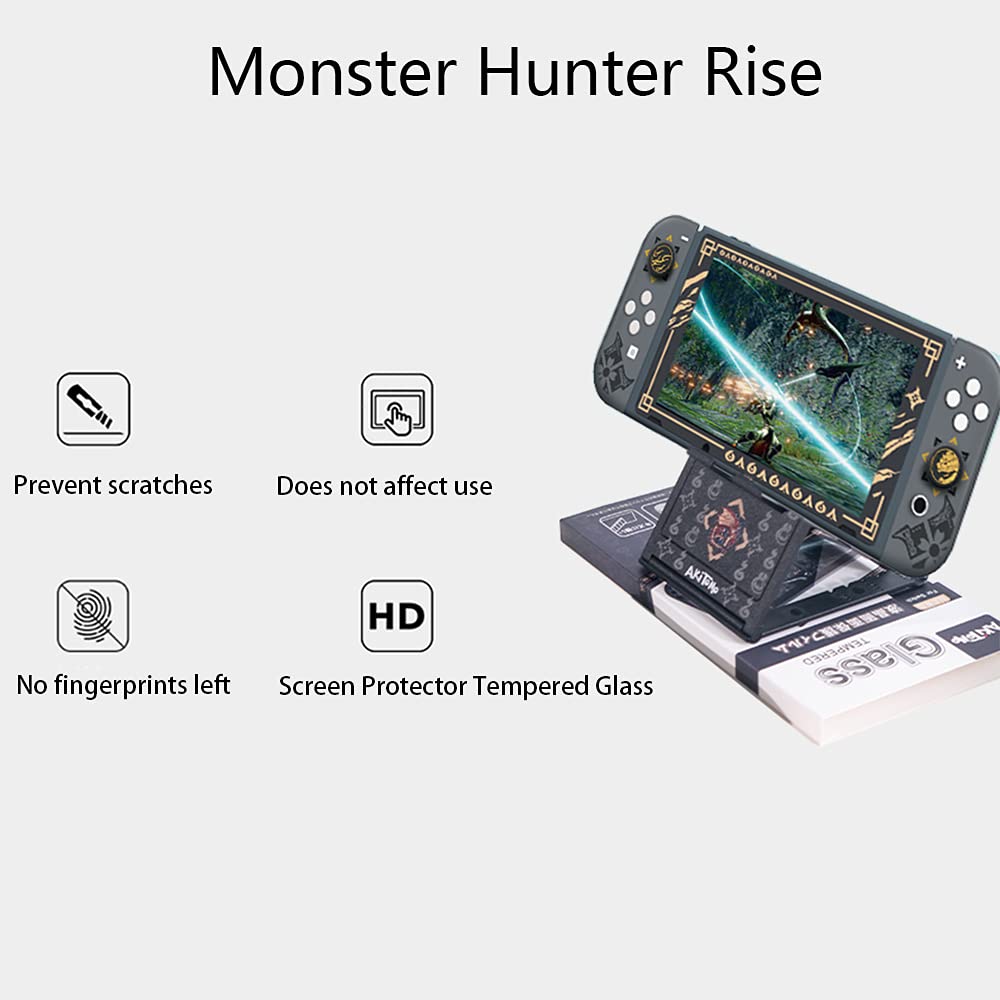 Rekeso Screen Protector Tempered Glass with Monster Hunter Rise for Switch (1)