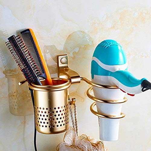 Wall Mount Hair Dryer Holder Rack Organizer, Bathroom Hair Dryer Holder Stand Wall Mounted Organizer Multipurpose Hanging Rack for Home (Matte-c8)