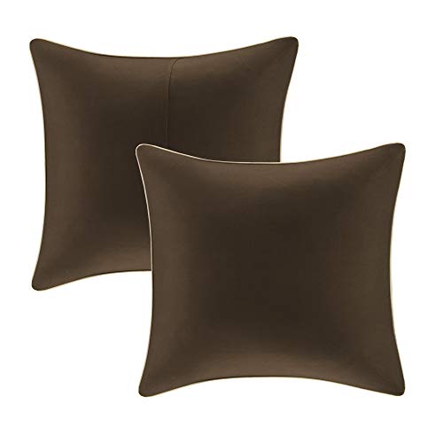 Madison Park - MPE10-796 Essentials Zara 16 Piece Jacquard Complete Bedding 2 Sheet Sets, King, Brown
