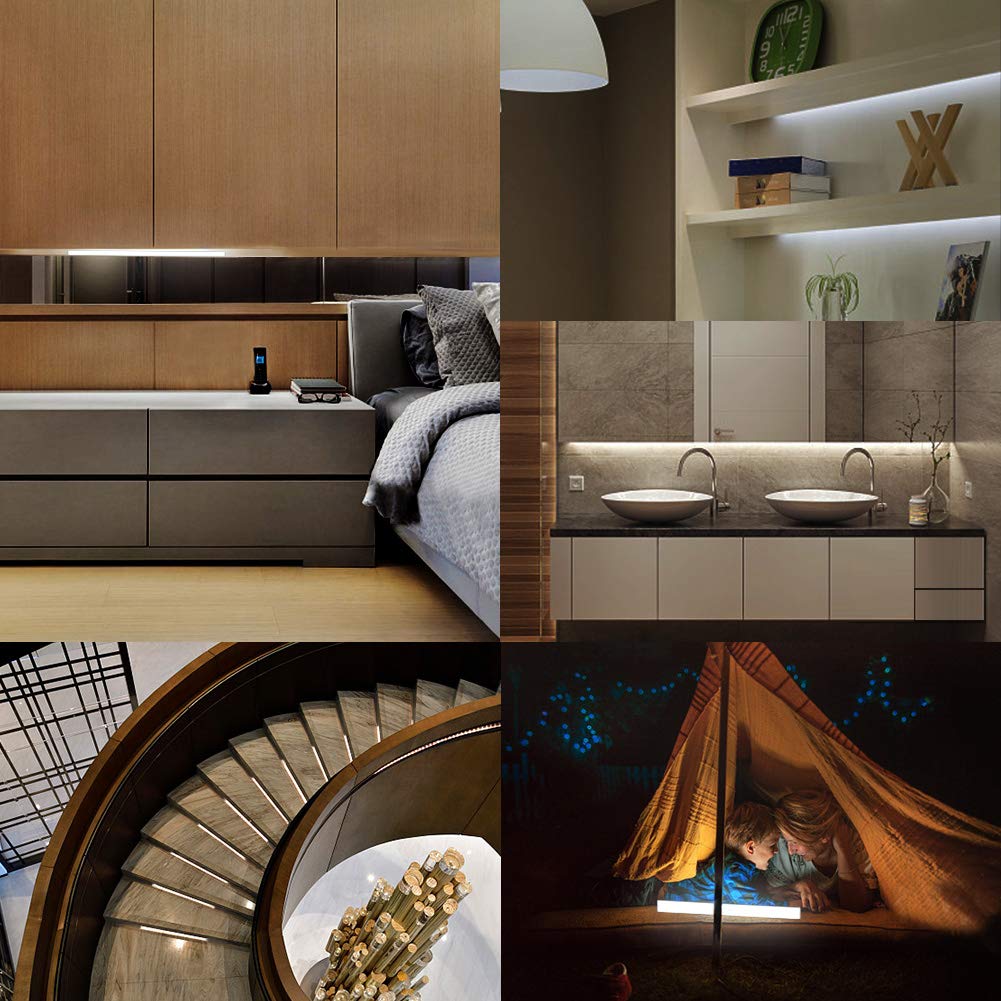 LITAKE 82 LED Closet Lights, Wireless Under Cabinet Lighting Rechargeable Motion Sensor Light Indoor with 2500m Battery Stick-on Anywhere Night Light Bar for Bedroom Stairs Wardrobe Kitchen Hallway