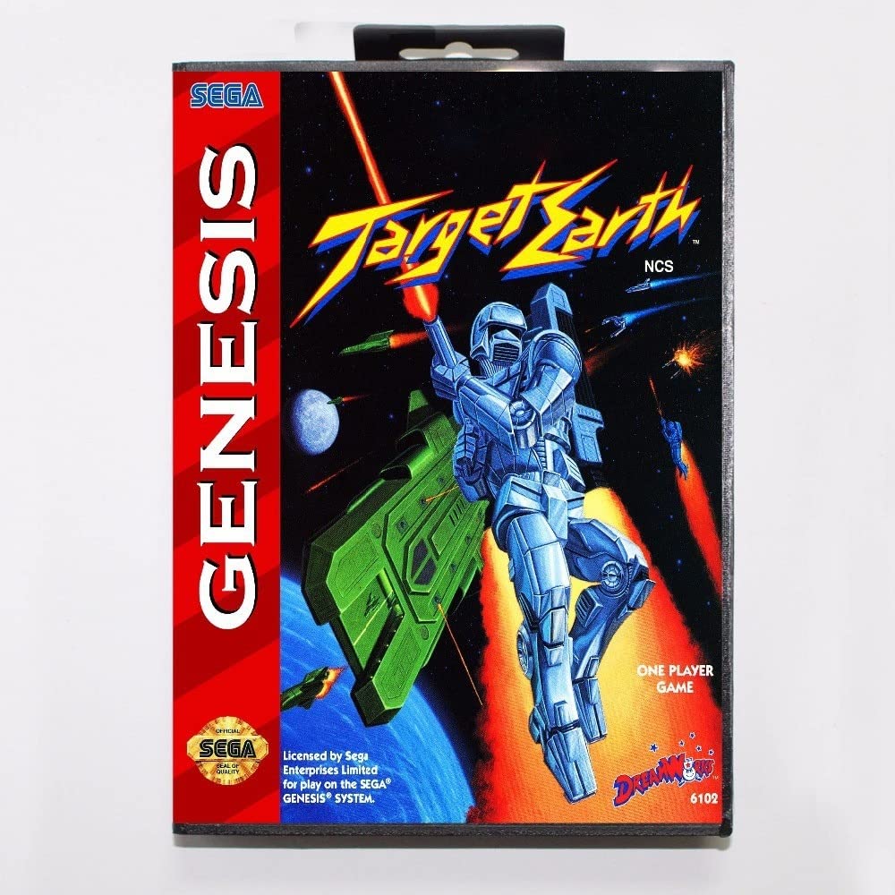 Target Earth Game Cartridge 16 Bit MD Game Card With Retail Box For Sega Mega Drive For Genesis (Black)