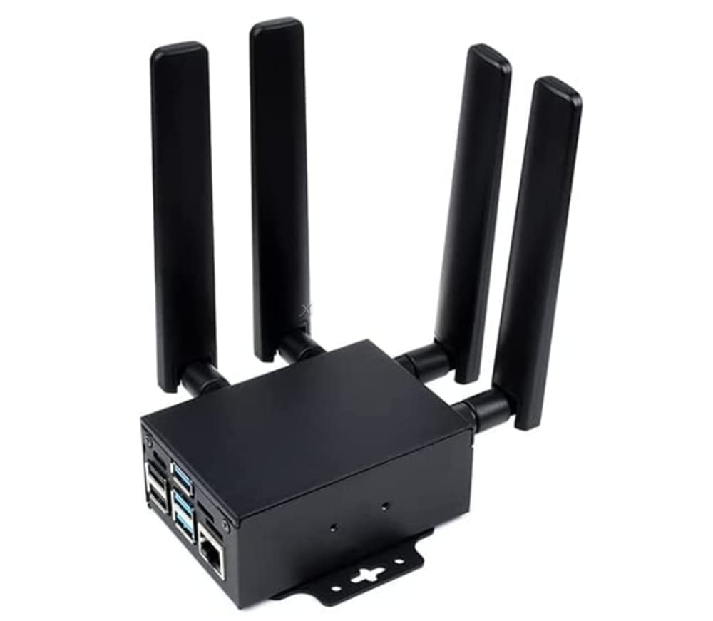 XYGStudy 5G/4G/3G SIM8262E-M2 5G HAT for Raspberry Pi, Quad Antennas 5G NSA Multi-Band, with Protection Case Kit (SIM8262E-M2 5G HAT (with case))