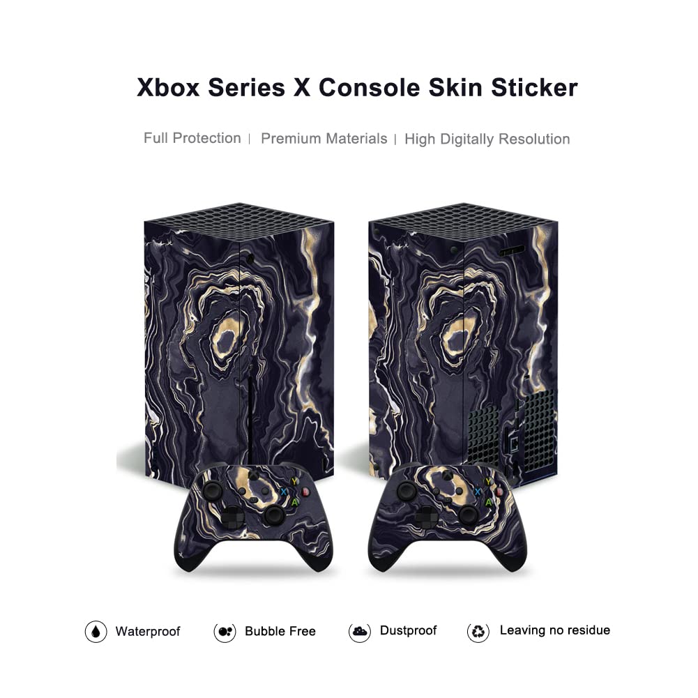 Sticker Decal for Xbox Series X Console and Controller - Full Cover Protective Skin Set Compatible with Xbox Series X (Black Art)