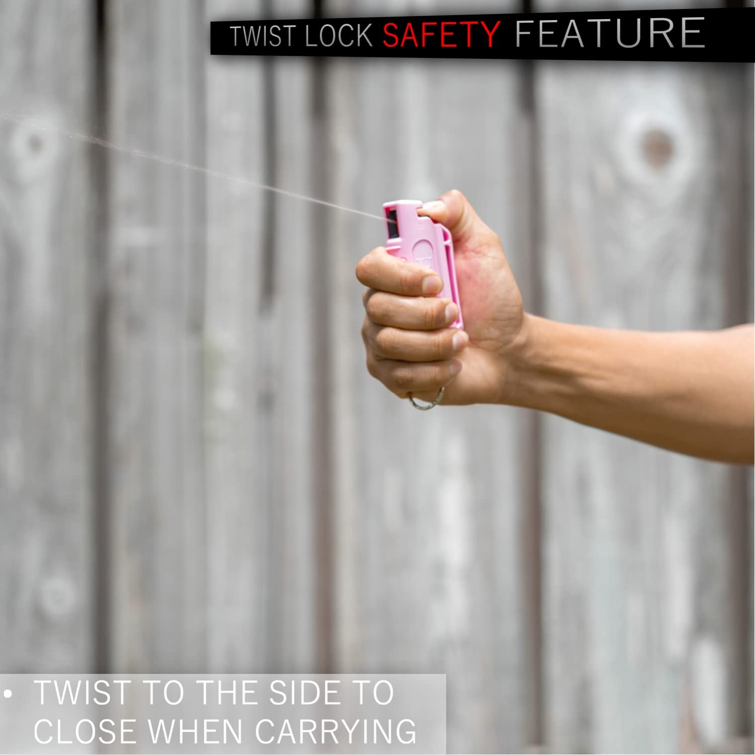 Police Magnum Keychain Pepper Spray Self Defense Belt Clip Holder- Tactical Maximum Strength OC with Dye- Made in The USA - 1 Pack Soft Pink INJ
