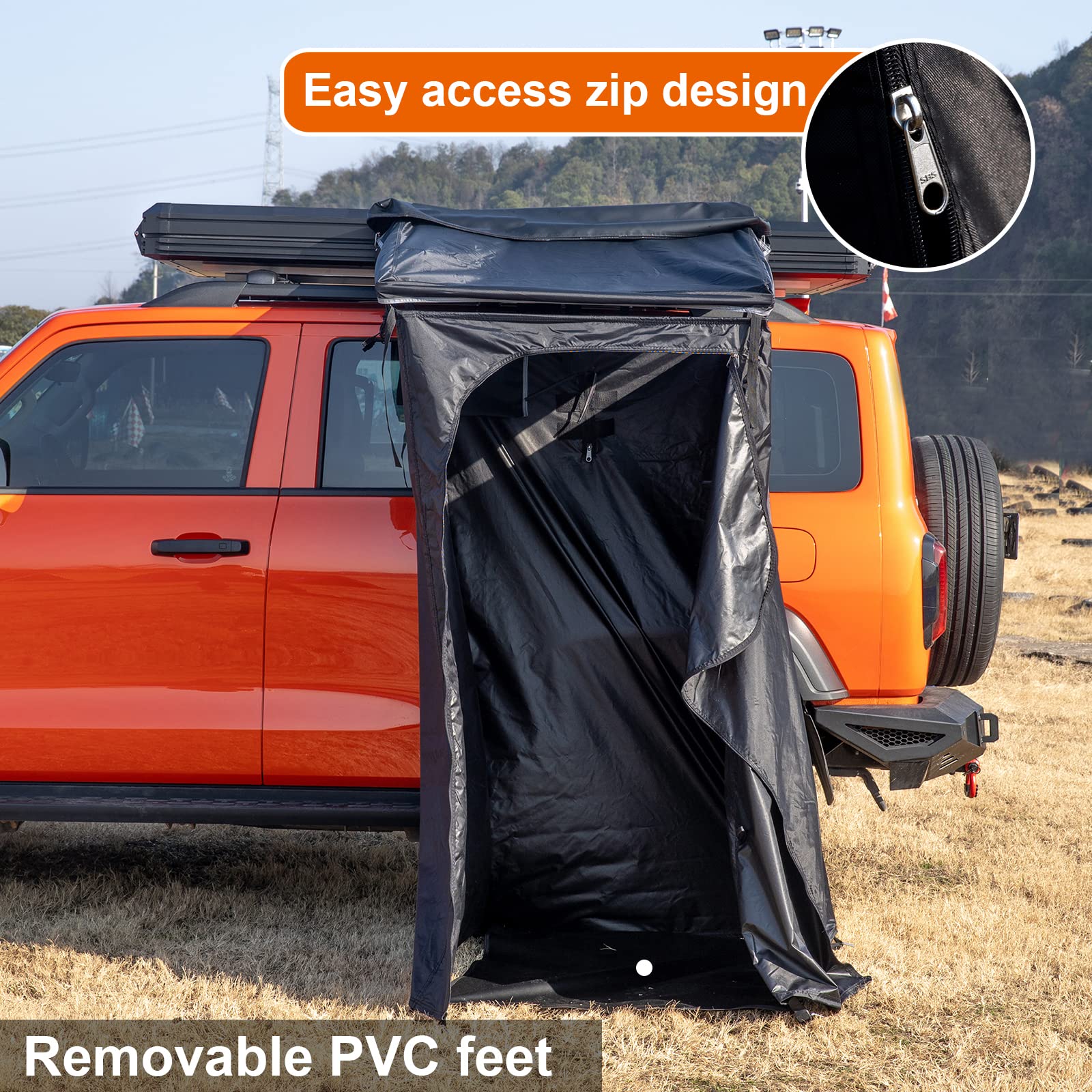 Leadwin Naturnest Car Side Tent, Pop Up Camping Privacy Shower Tent, LED Light Strip, Waterproof, UV Protection