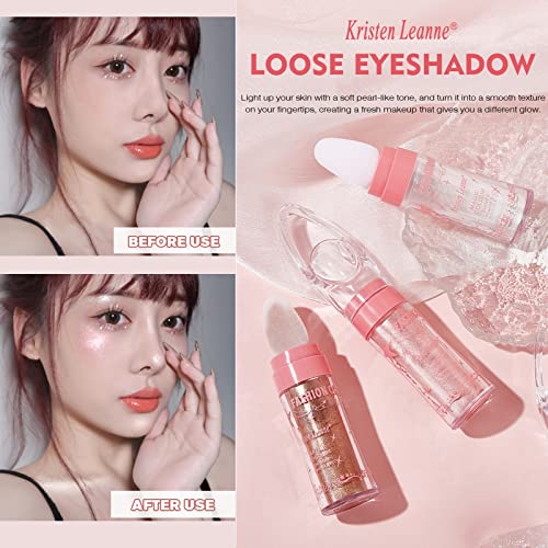 Polvo De Hadas Highlighter Stick Patting Powder, Shimmer Face & Body Hightlighter Makeup Powder, Natural Brighten Glitter Highlighter Powder, High Gloss Bright Luster Fairy Glitter Sparkle Powder Makeup (#01 White Moonbeam)