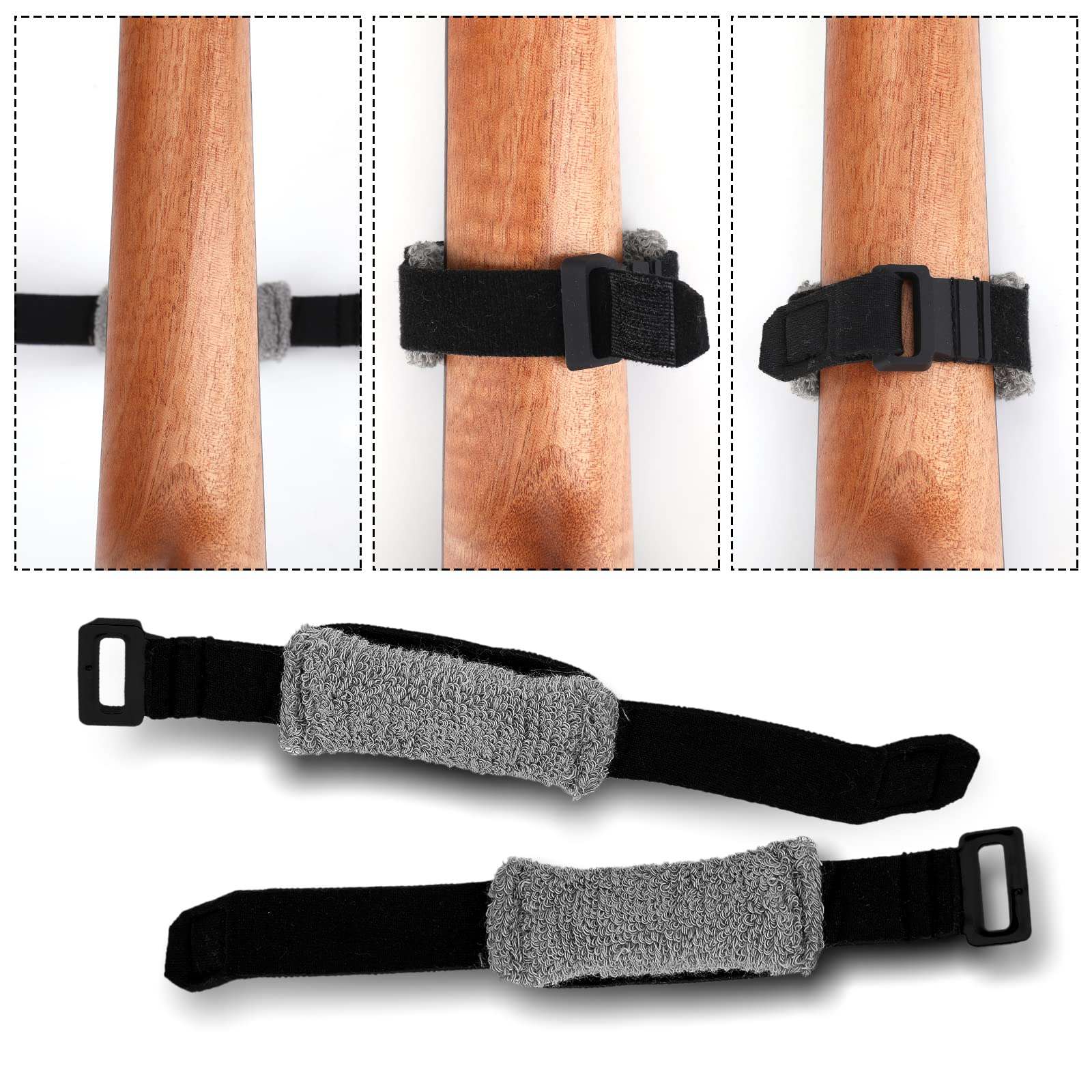 Thinp 2 Pieces Guitar String Mute Dampener, Guitar Wraps Guitar String Cover Tape, Adjustable Bass Mute Silencer, Fretboard Muting Straps, Musical Instrument Accessories