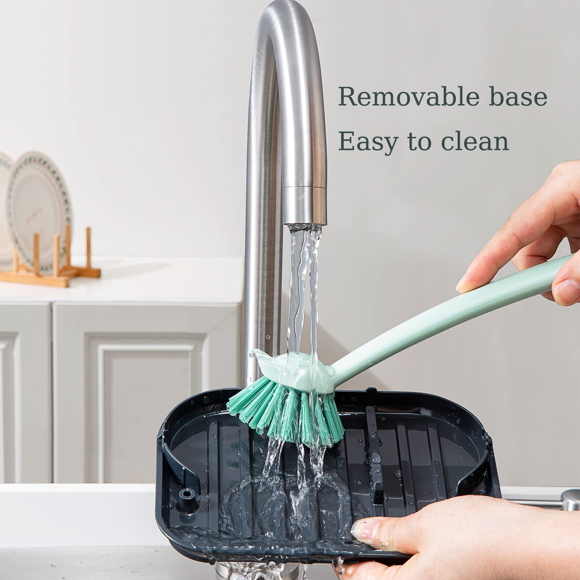 SDlumeiy Stainless Steel and Plastic Sponge Holder, Stainless Steel Sink Caddy, Sponge Holder Organizer 7.1x5.2x4.7 inches,Silver Gray