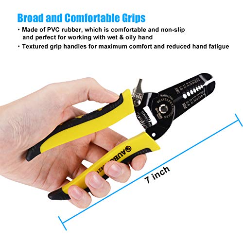 ZUZUAN 2-Pack 10-22 AWG Wire Stripper, Wire Cutter, Gauge Stripper, Wire Stripping Tool and Multifunctional Hand Tool,Professional Handle Design And Refined Craftsmanship.