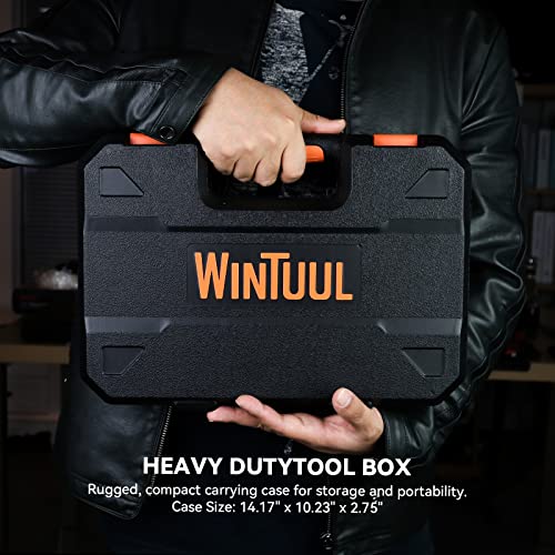 WINTUUL 48PC Tool Kit - Hand Tool Set with Toolbox Storage Case, Tool Kit for Home, Apartment, Garage, Dorm and Office-Perfect for Women/Men DIY, Home Repair