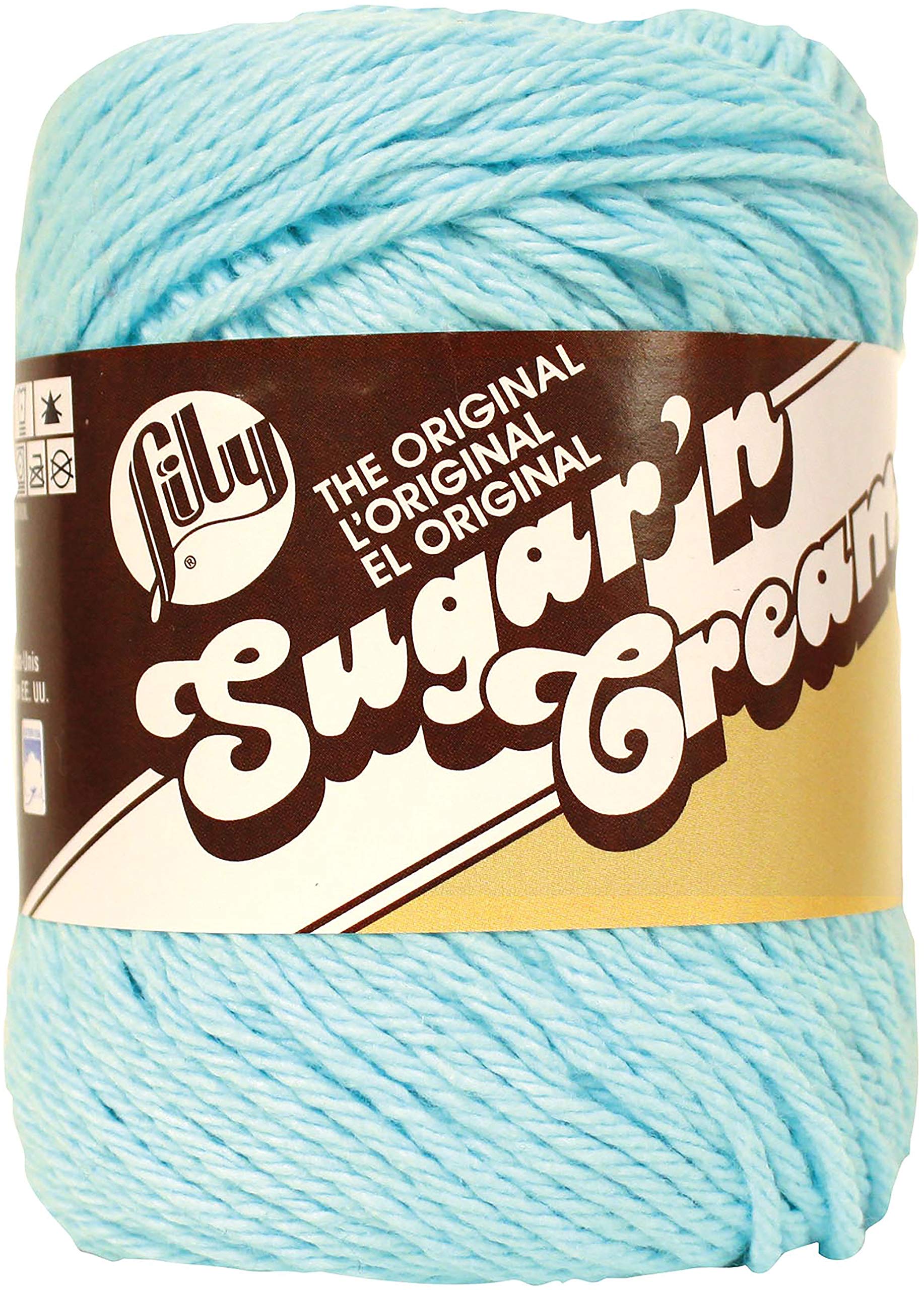 Lily Sugar 'N Cream The Original Solid Yarn, 2.5oz, Medium 4 Gauge, 100% Cotton - Robins Egg - Machine Wash & Dry (10200101215)